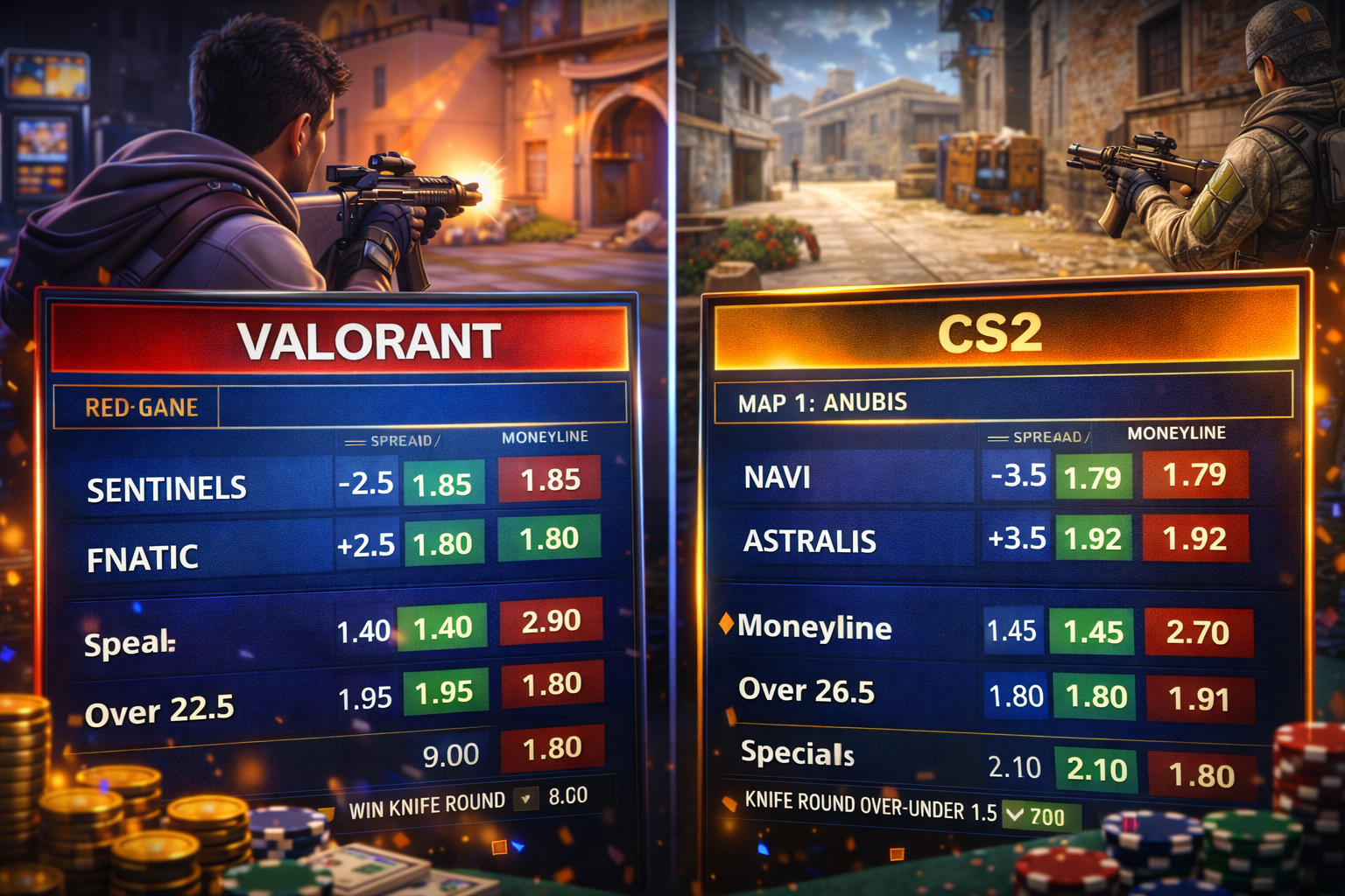 Kako čitati kladioničarske linije u CS2 i Valorant - Castle Gaming Blog